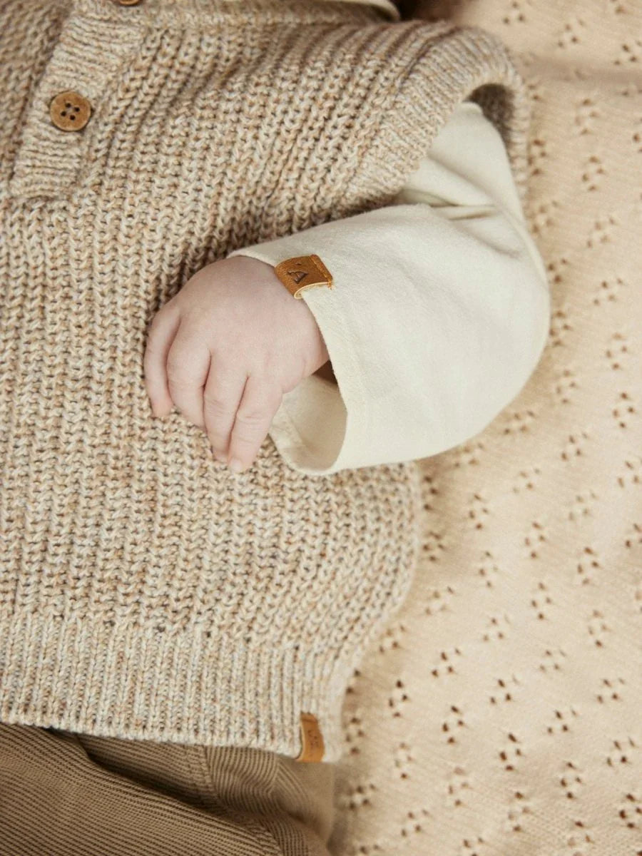 Lil’ Atelier Baby Rokko Knit Vest Oxford Tan Melange | Klassisk ...